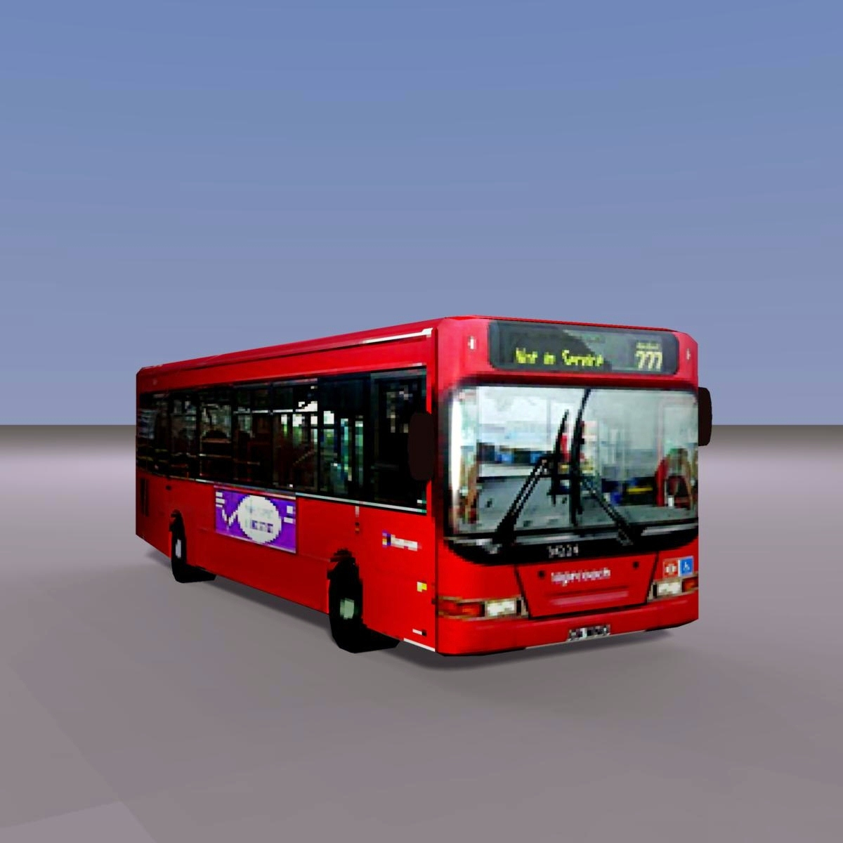 3d model single london red bus