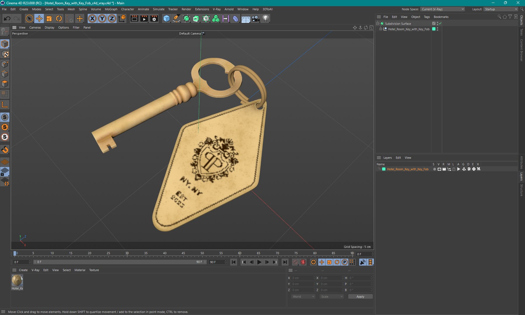 Hotel Room Key With Key Fob 3D Model - TurboSquid 2327214