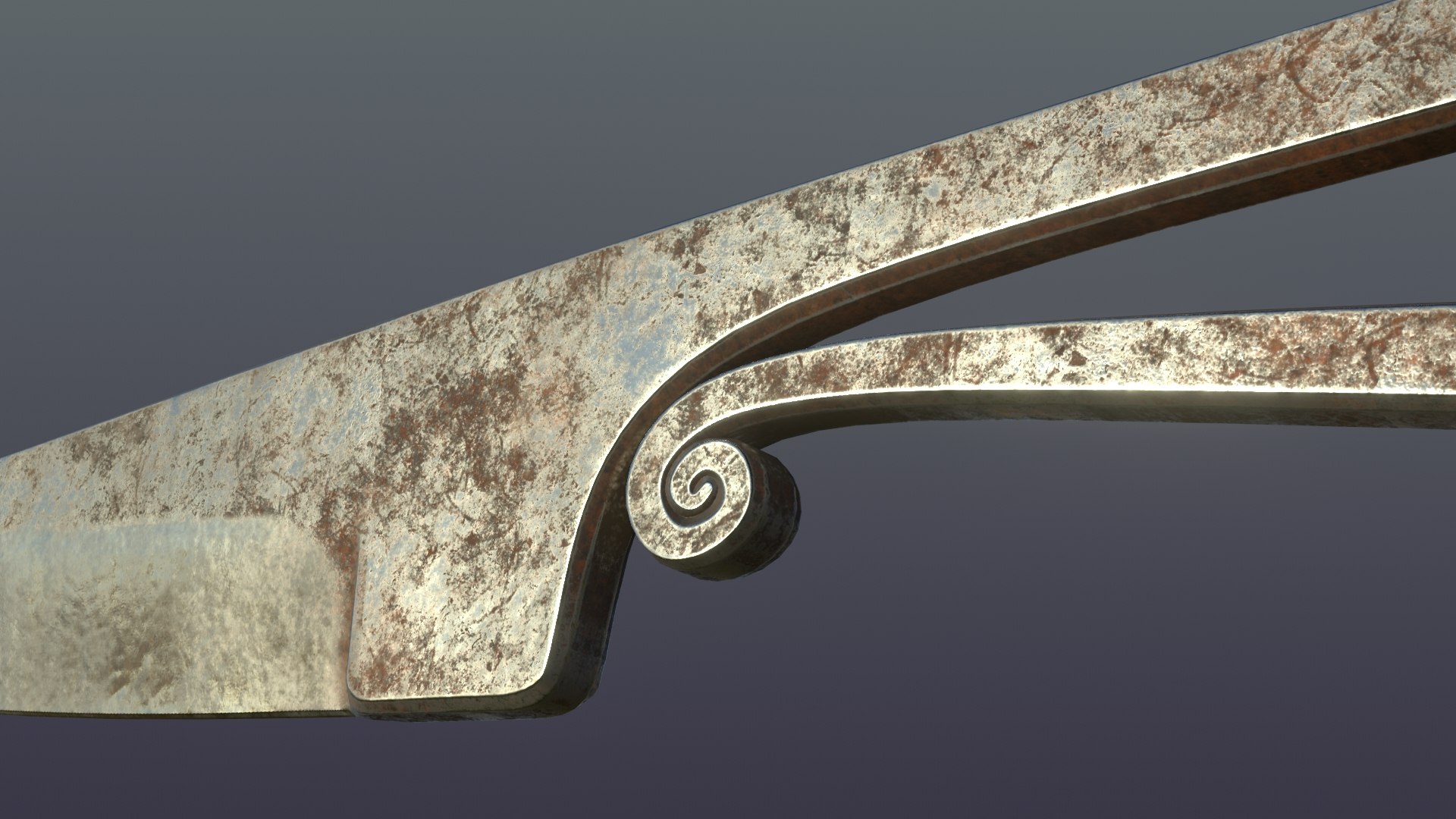 Blacksmith Forged Knife Warsmith Weapon Melee Blade Rust Low-poly 3D ...