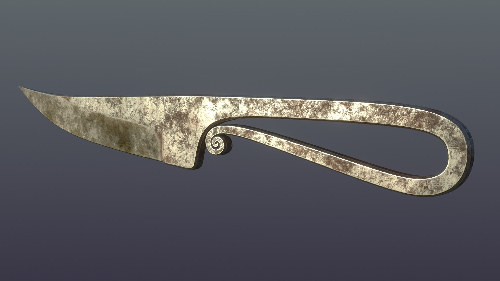 Blacksmith Forged Knife Warsmith Weapon Melee Blade Rust Low-poly 3D ...
