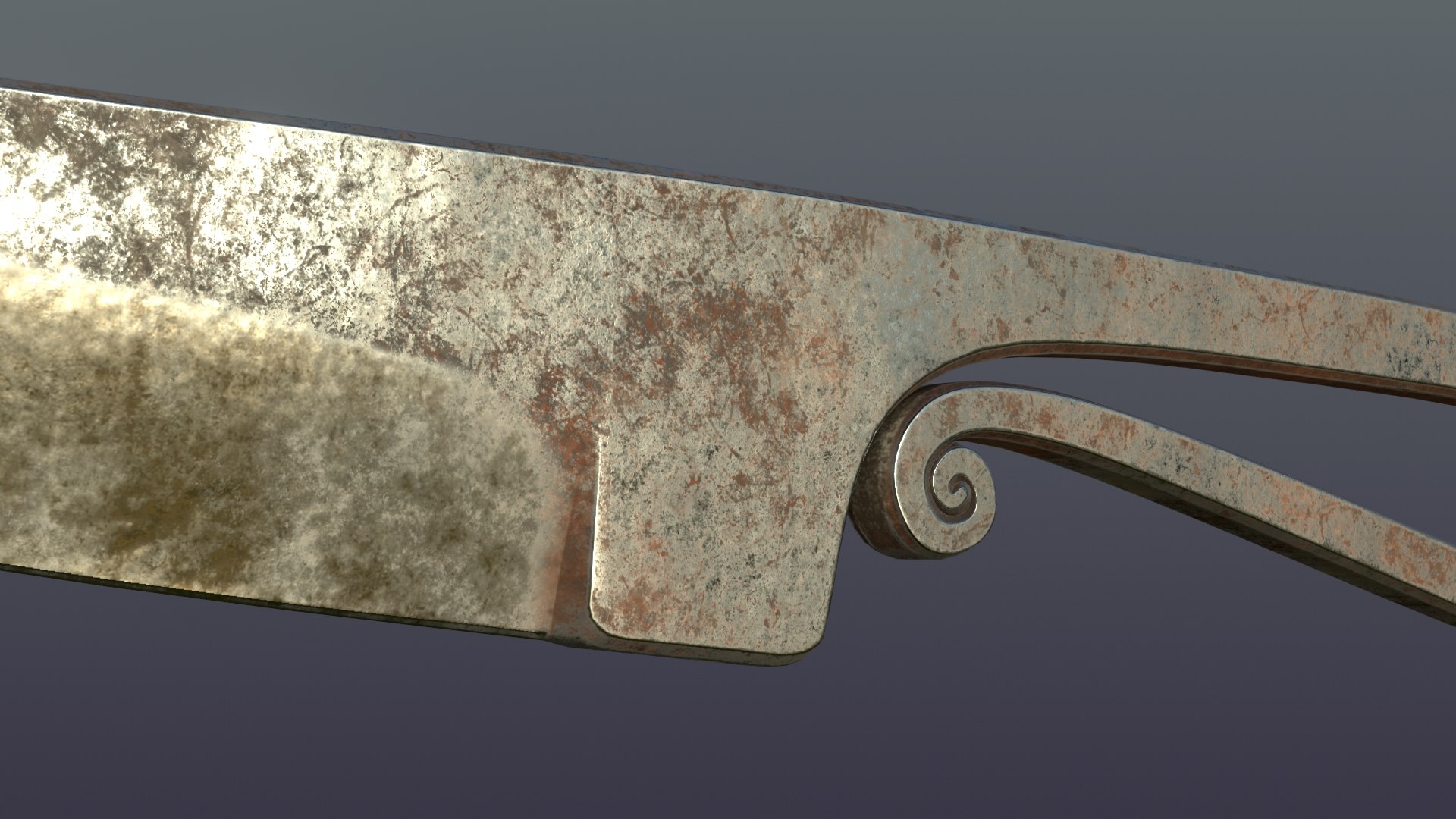 Blacksmith Forged Knife Warsmith Weapon Melee Blade Rust Low-poly 3D ...