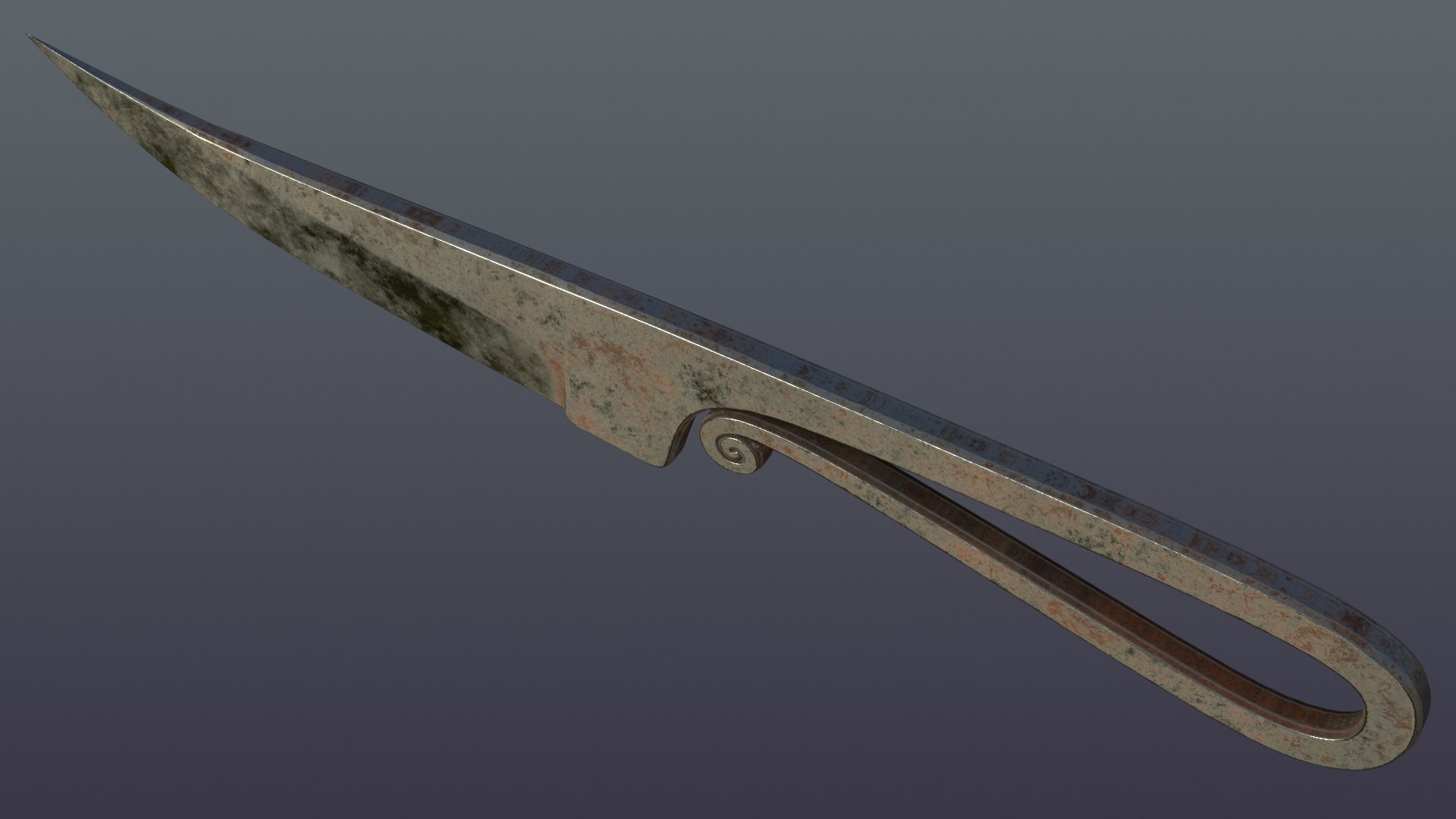 Blacksmith Forged Knife Warsmith Weapon Melee Blade Rust Low-poly 3D ...