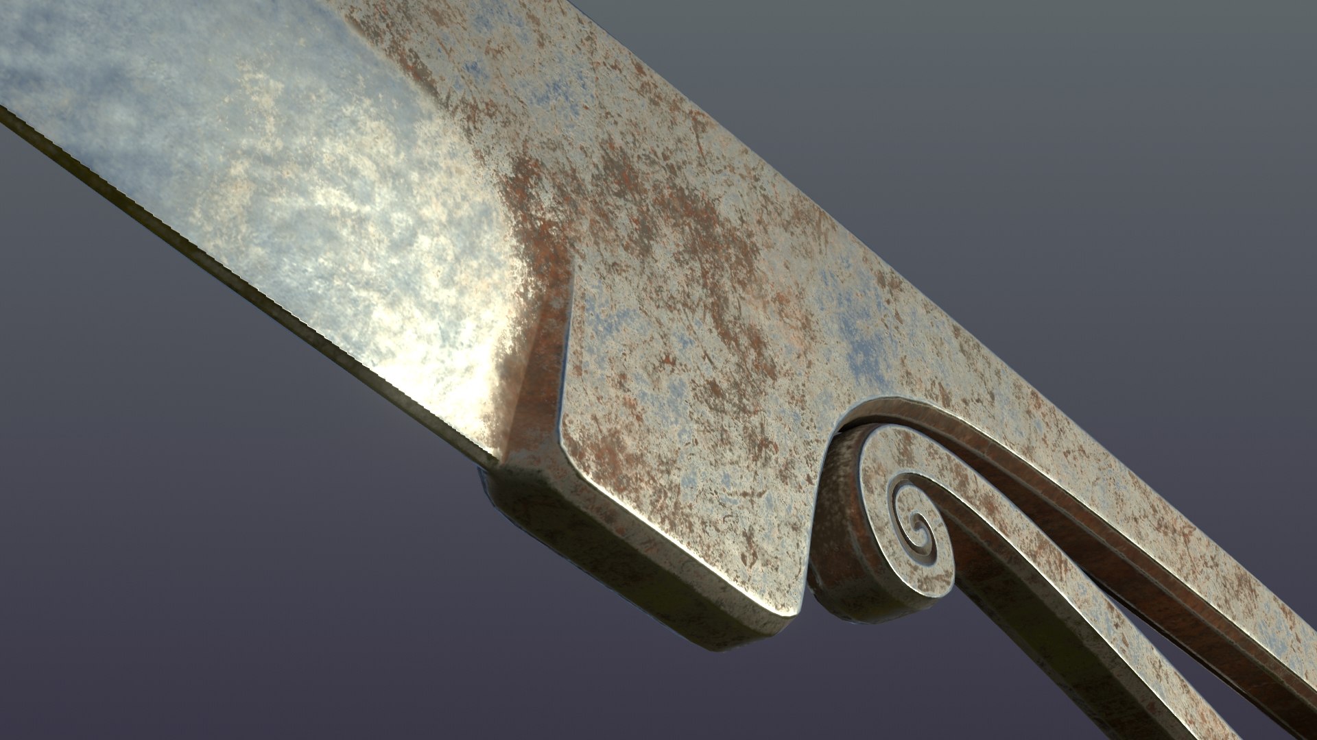 Blacksmith Forged Knife Warsmith Weapon Melee Blade Rust Low-poly 3D ...