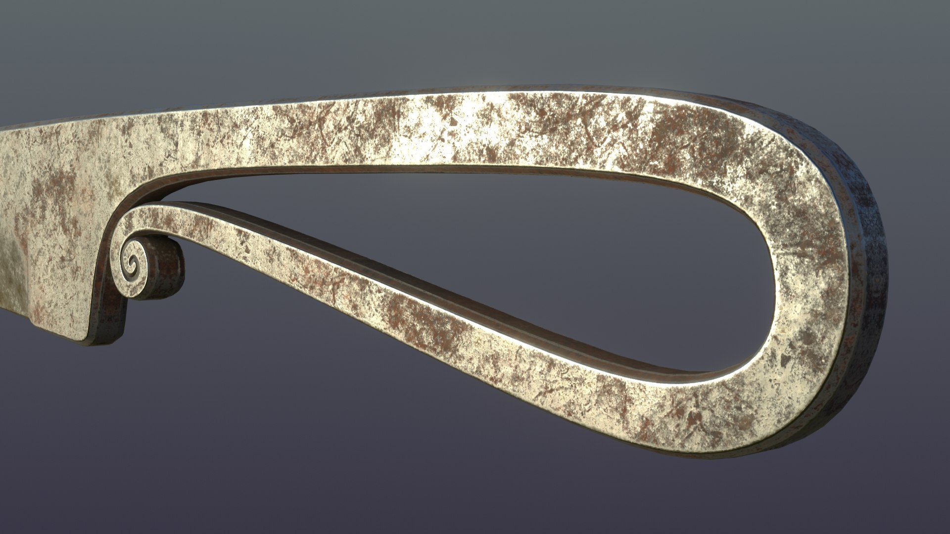 Blacksmith Forged Knife Warsmith Weapon Melee Blade Rust Low-poly 3D ...