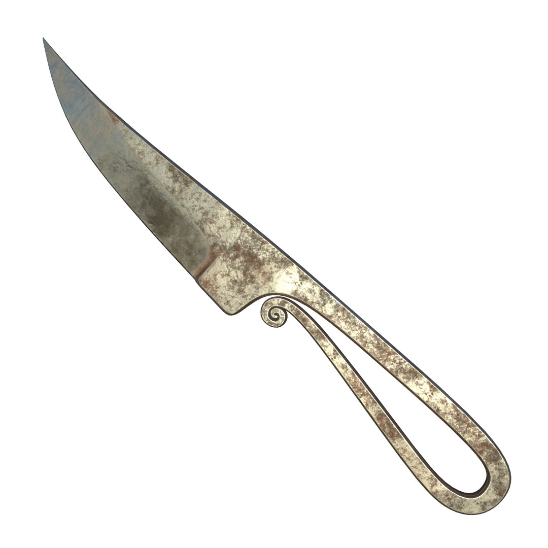 Blacksmith Forged Knife Warsmith Weapon Melee Blade Rust Low-poly 3D ...
