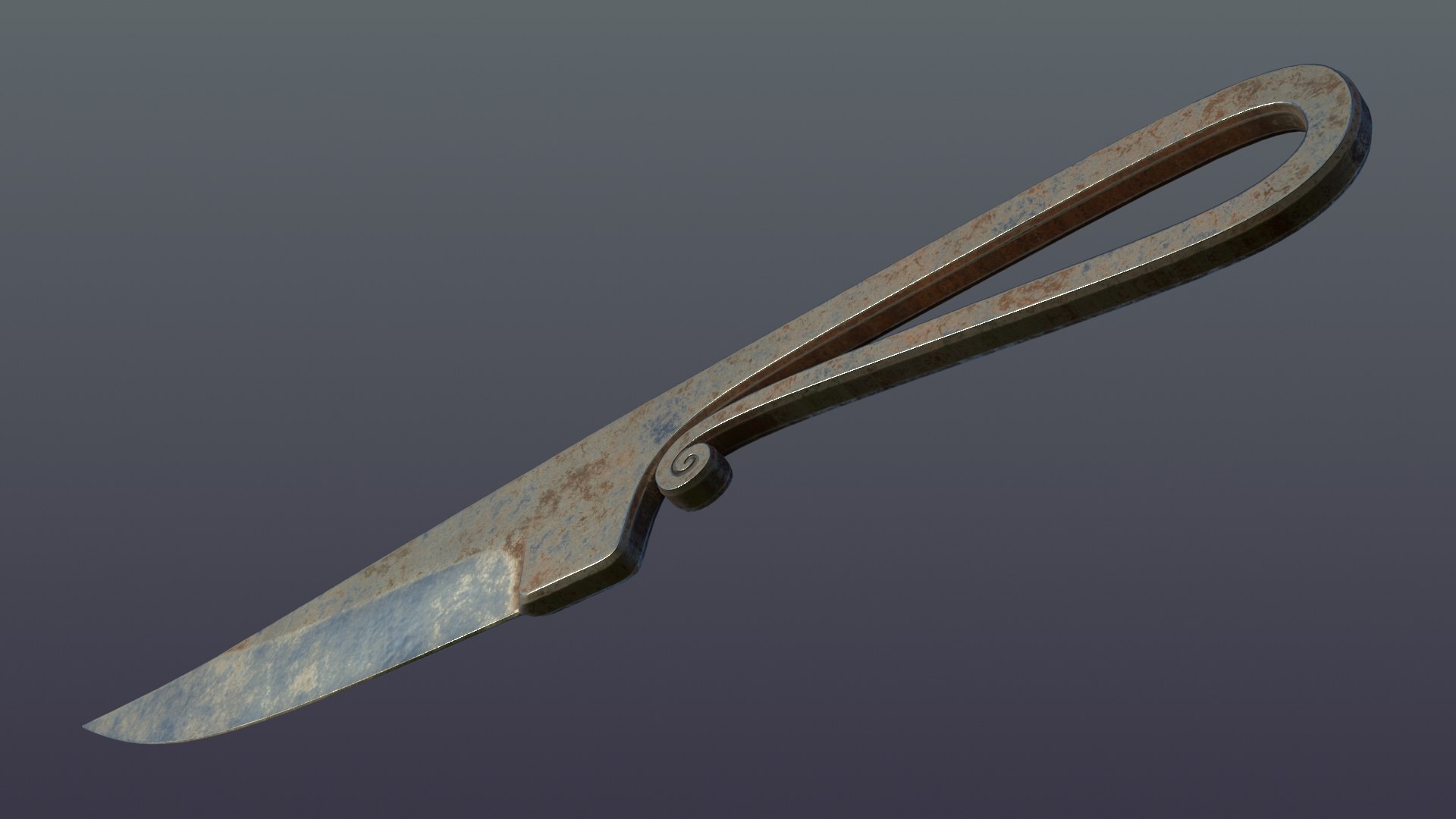 Blacksmith Forged Knife Warsmith Weapon Melee Blade Rust Low-poly 3D ...