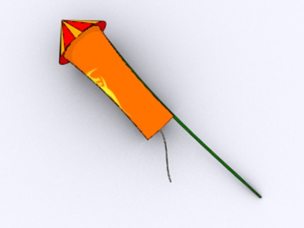 cartoon chinese fireworks sky 3d model