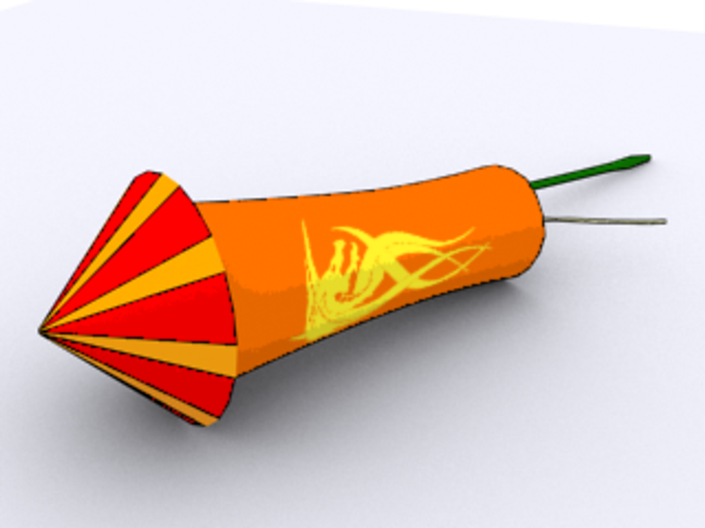 cartoon chinese fireworks sky 3d model