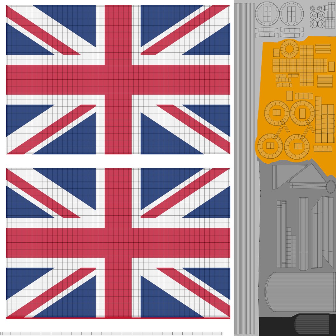3D Model Wall Flag United Kingdom - TurboSquid 2191181