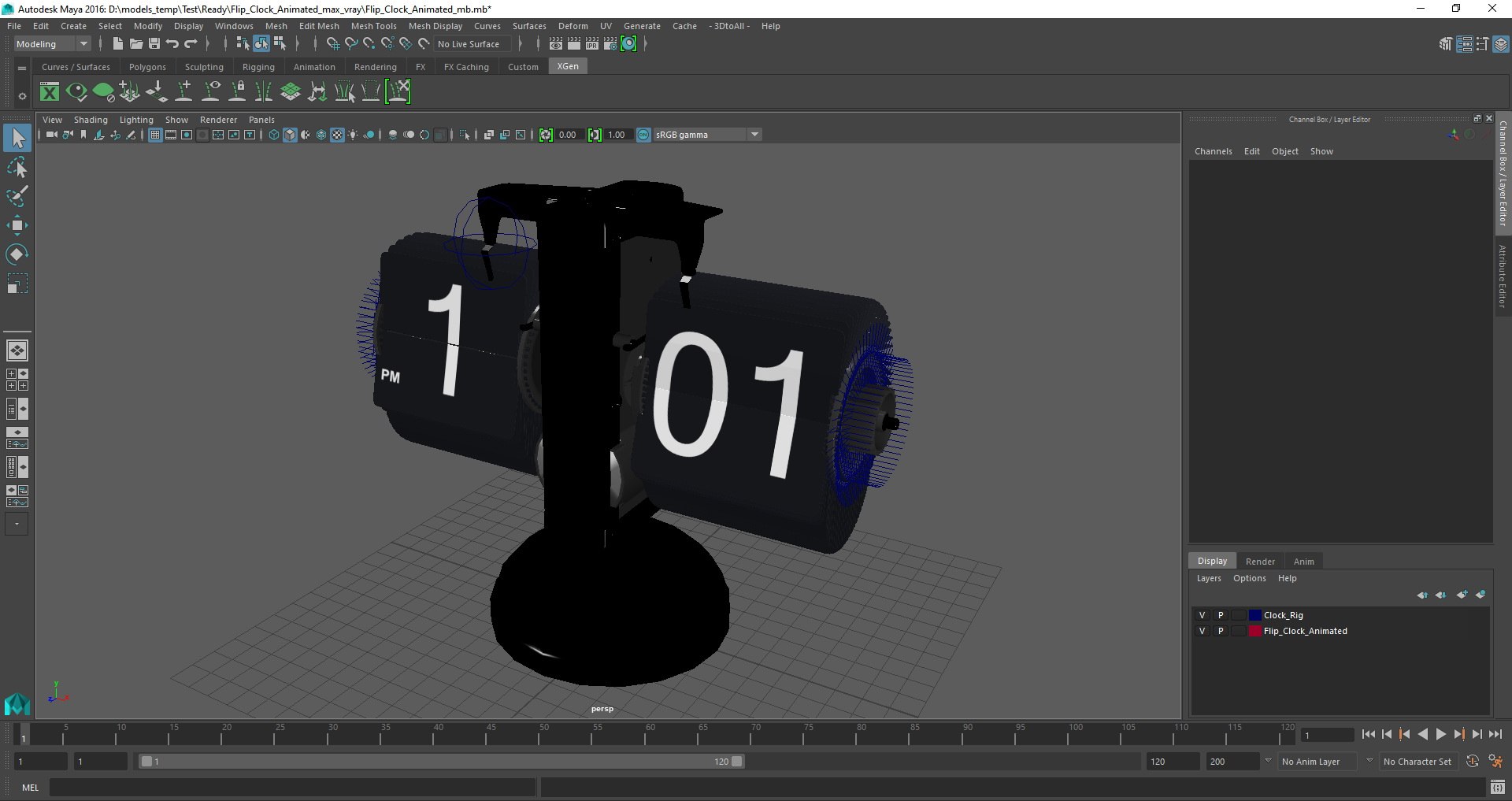 Animated Flip Clock Rigged for Maya 3D - TurboSquid 1882745