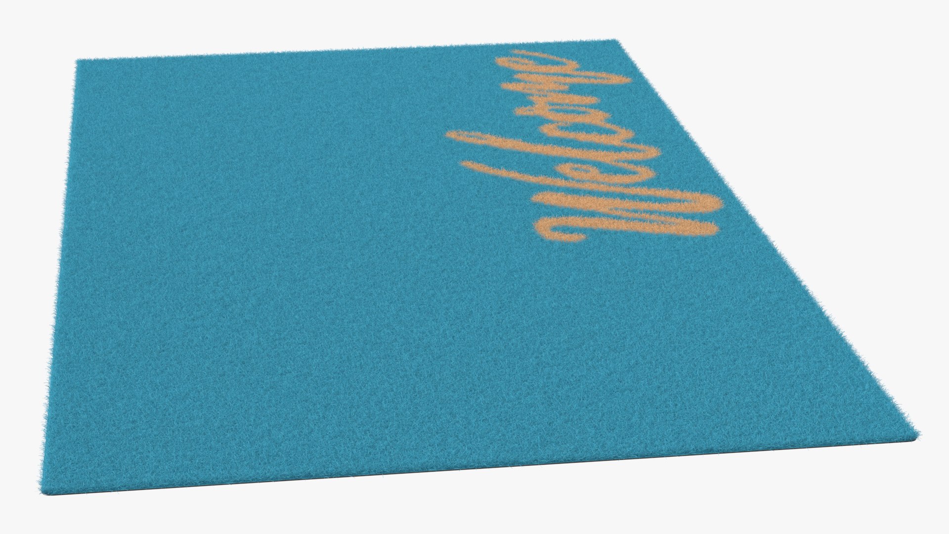 3D model Dirt-Repellent Light Blue Door Mats Fur - TurboSquid 2136126