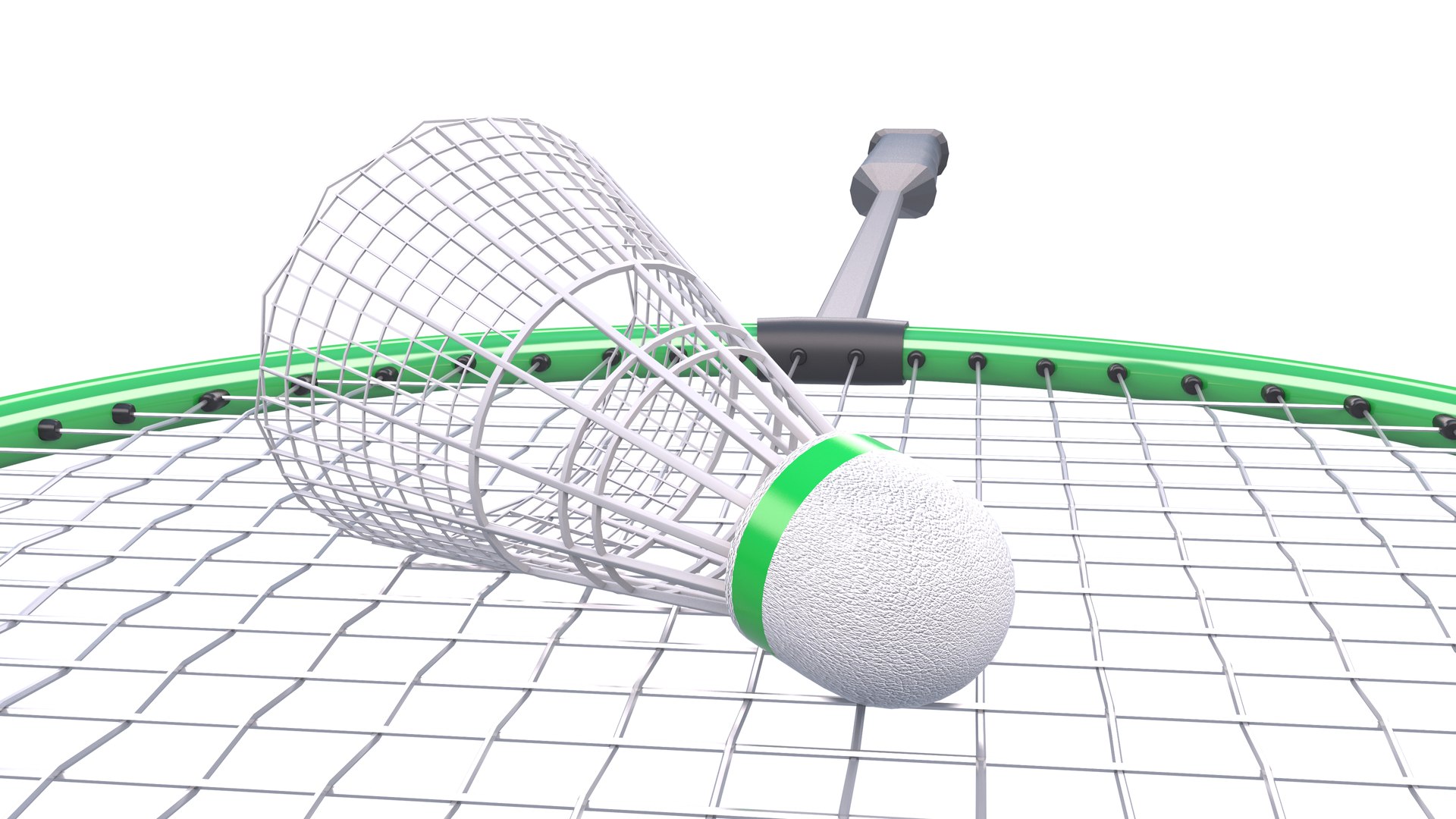 3D Model Badminton Racket And Shuttlecock - TurboSquid 1728480