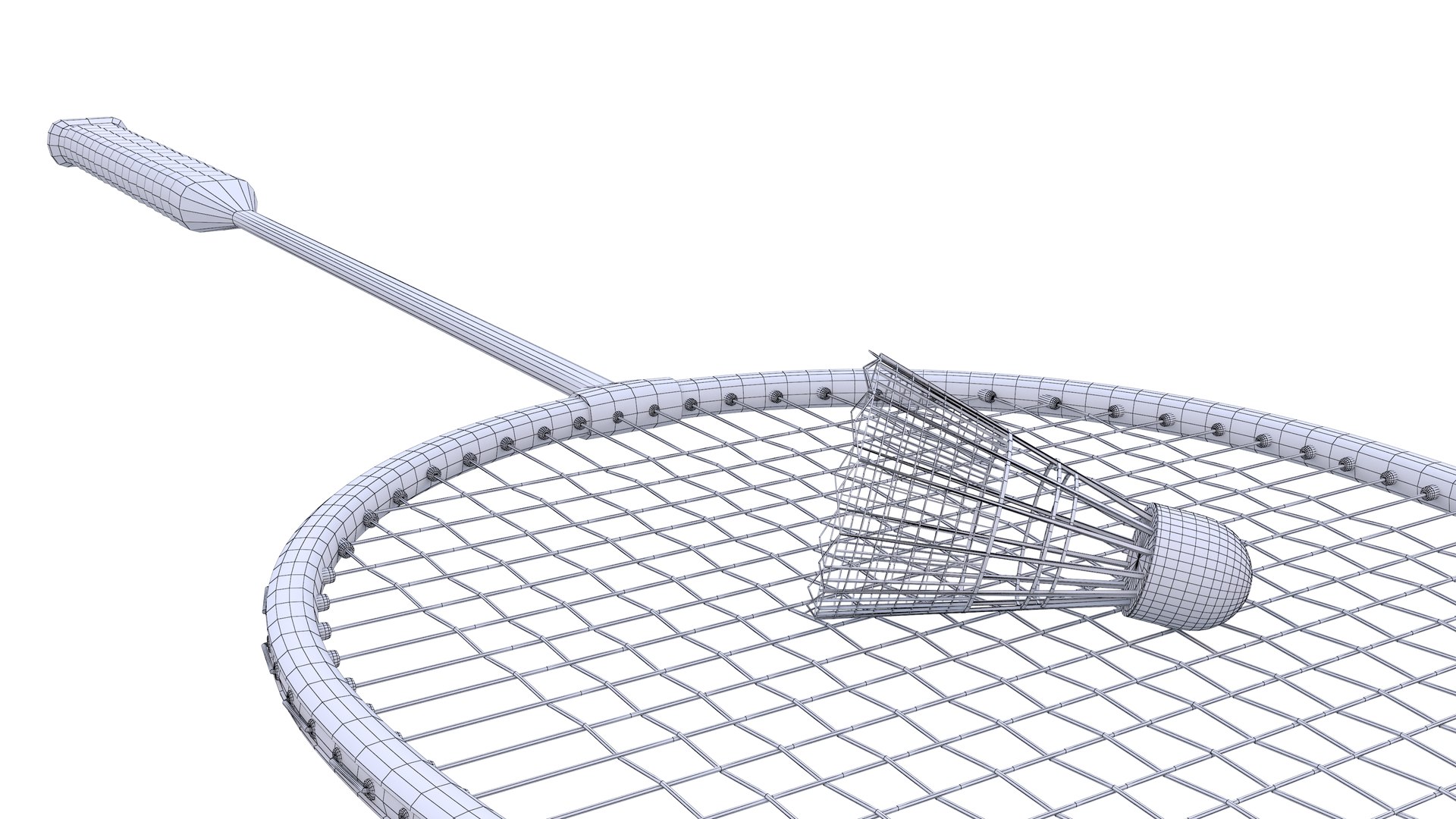 3D Model Badminton Racket And Shuttlecock - TurboSquid 1728480
