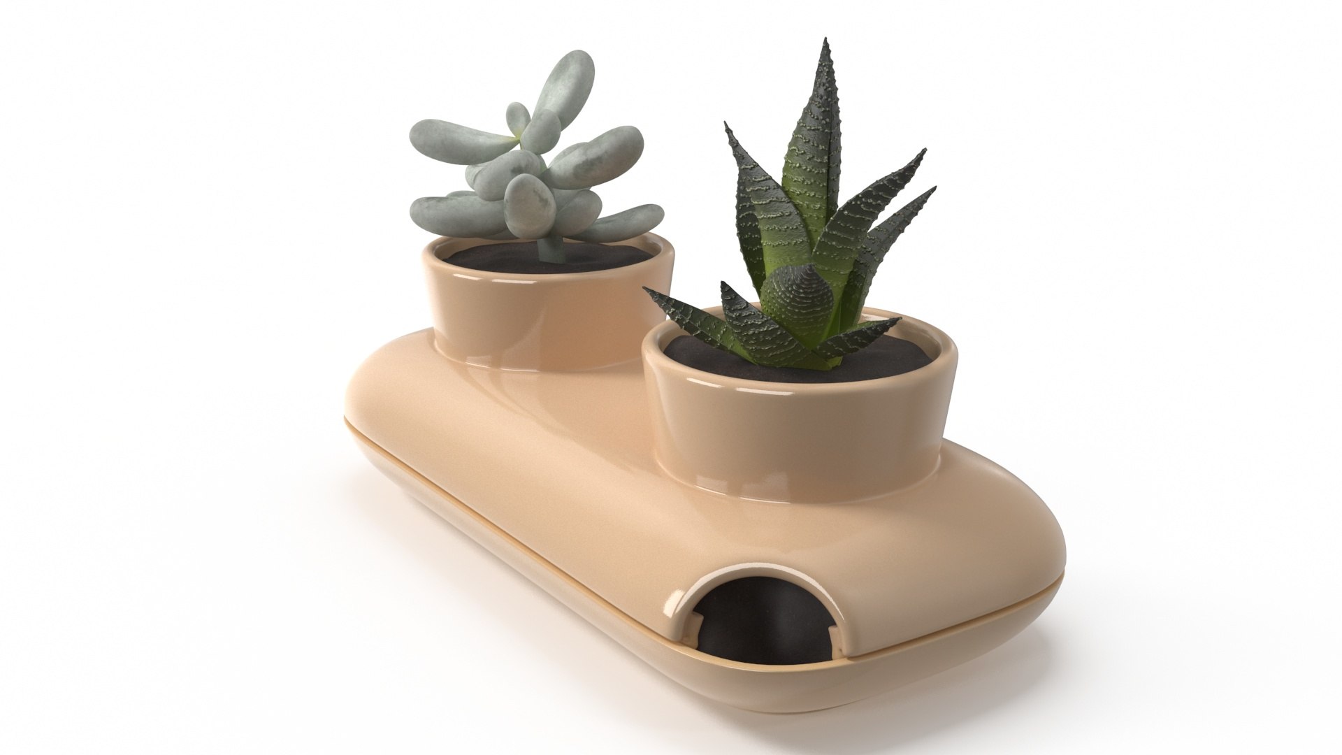 Sagaform Double Herb Pot Beige 3D Model - TurboSquid 2250060