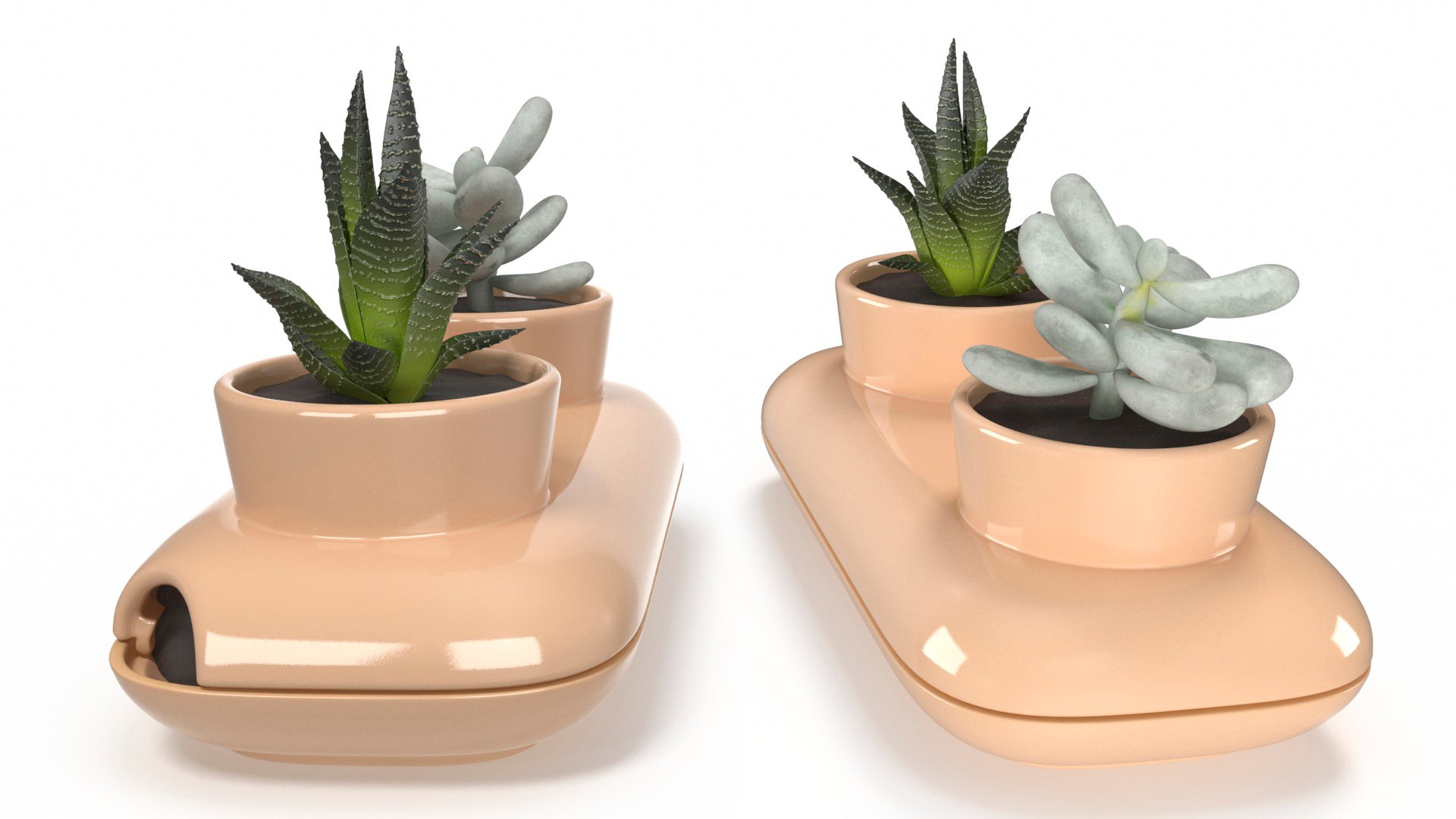 Sagaform Double Herb Pot Beige 3D Model - TurboSquid 2250060
