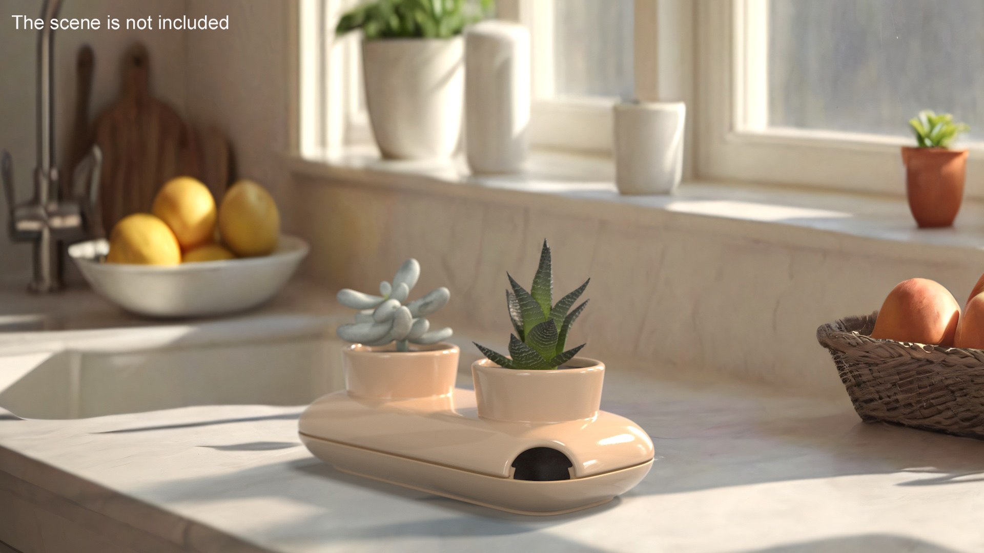 Sagaform Double Herb Pot Beige 3D Model - TurboSquid 2250060