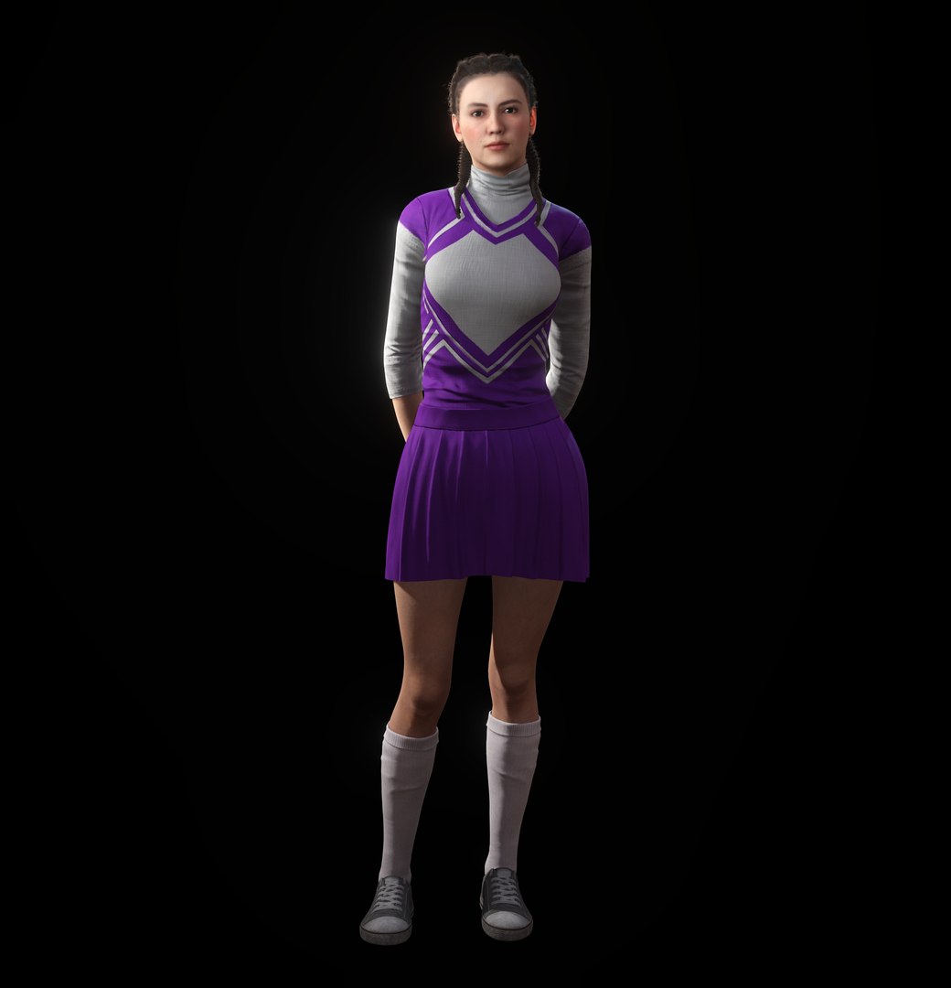 3D Cheerleader PBR Game Ready Model - TurboSquid 2091780