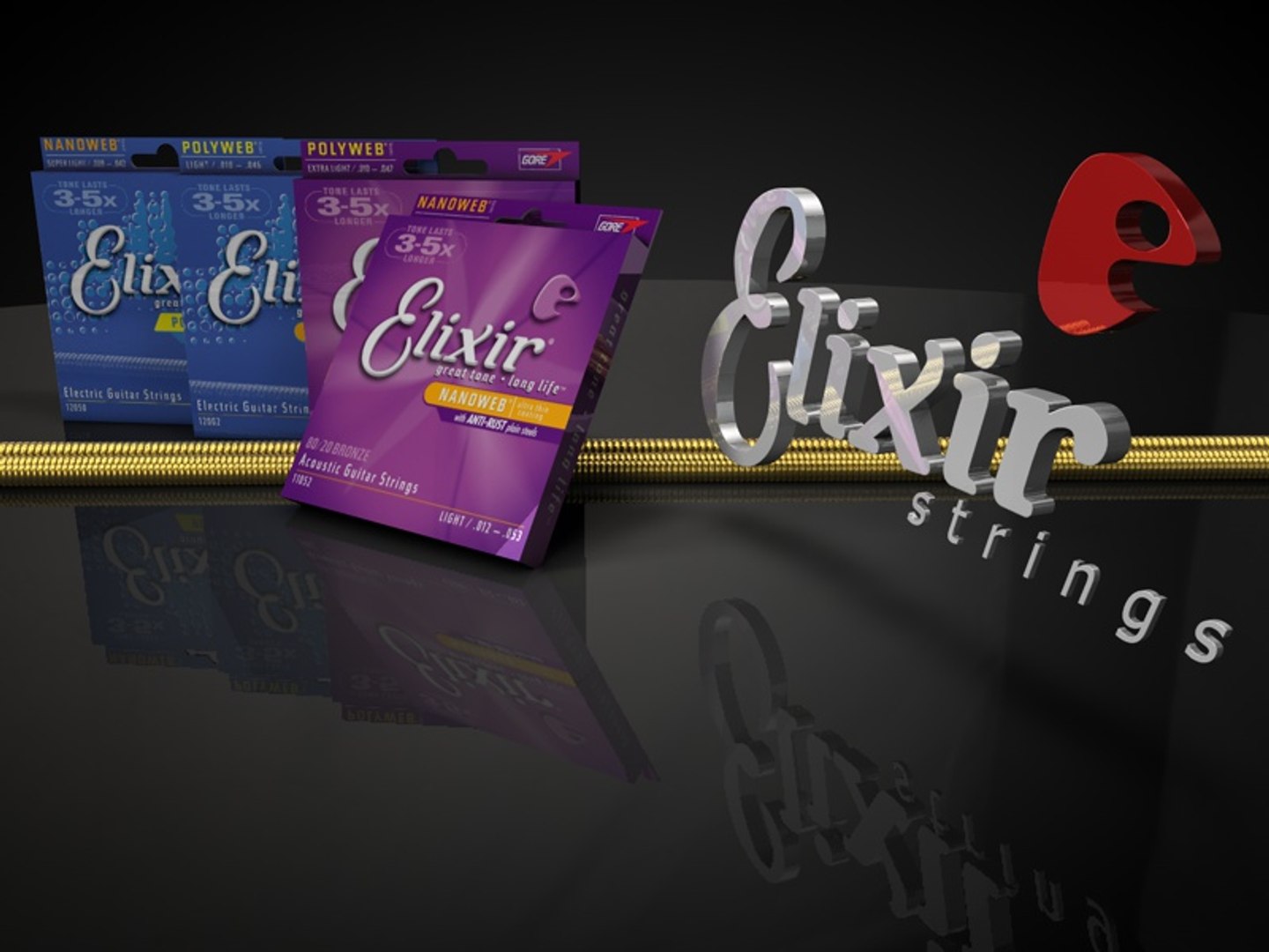 Elixer Guitar Strings 3d 3ds