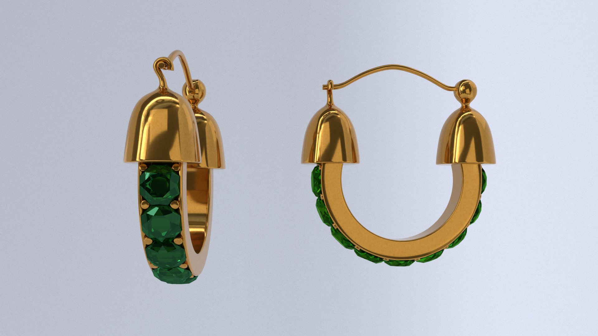 Gold Earrings 3D Print Model 3D Model - TurboSquid 1971688