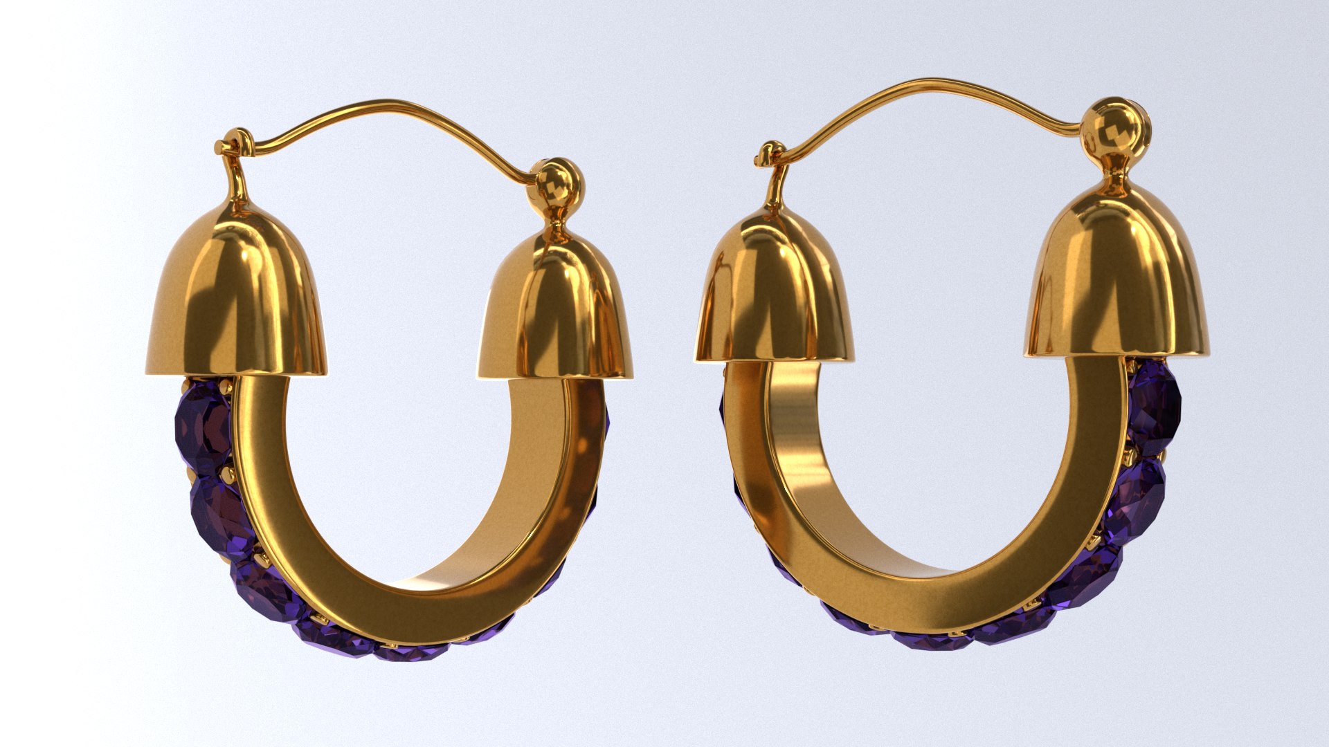 Gold Earrings 3D Print Model 3D Model - TurboSquid 1971688