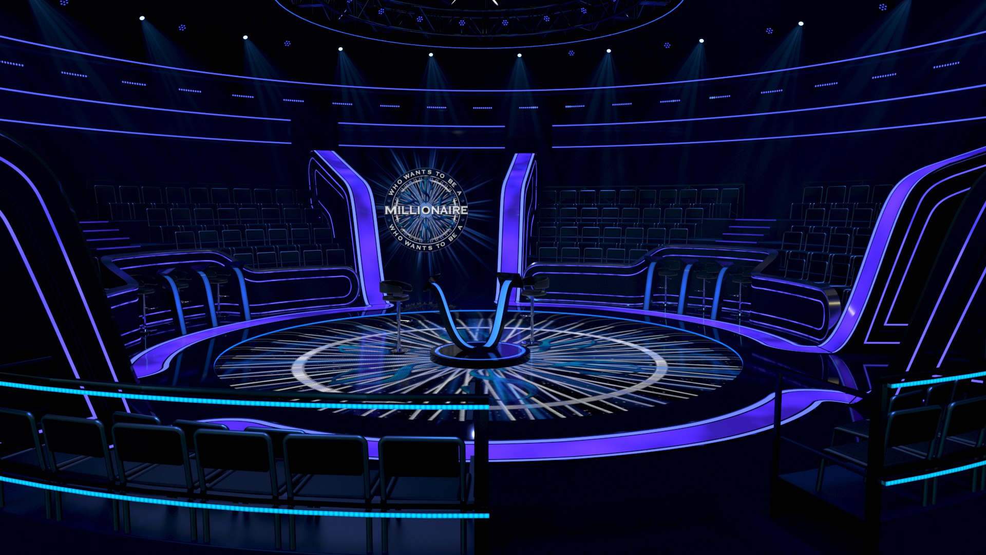 3D Millionaire TV Studio Stage Light US Modern Set 2 - TurboSquid 2255101