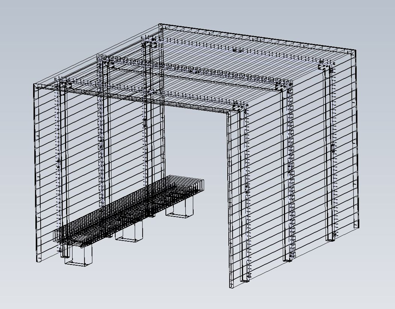 3D Pergola Bench - TurboSquid 1502965