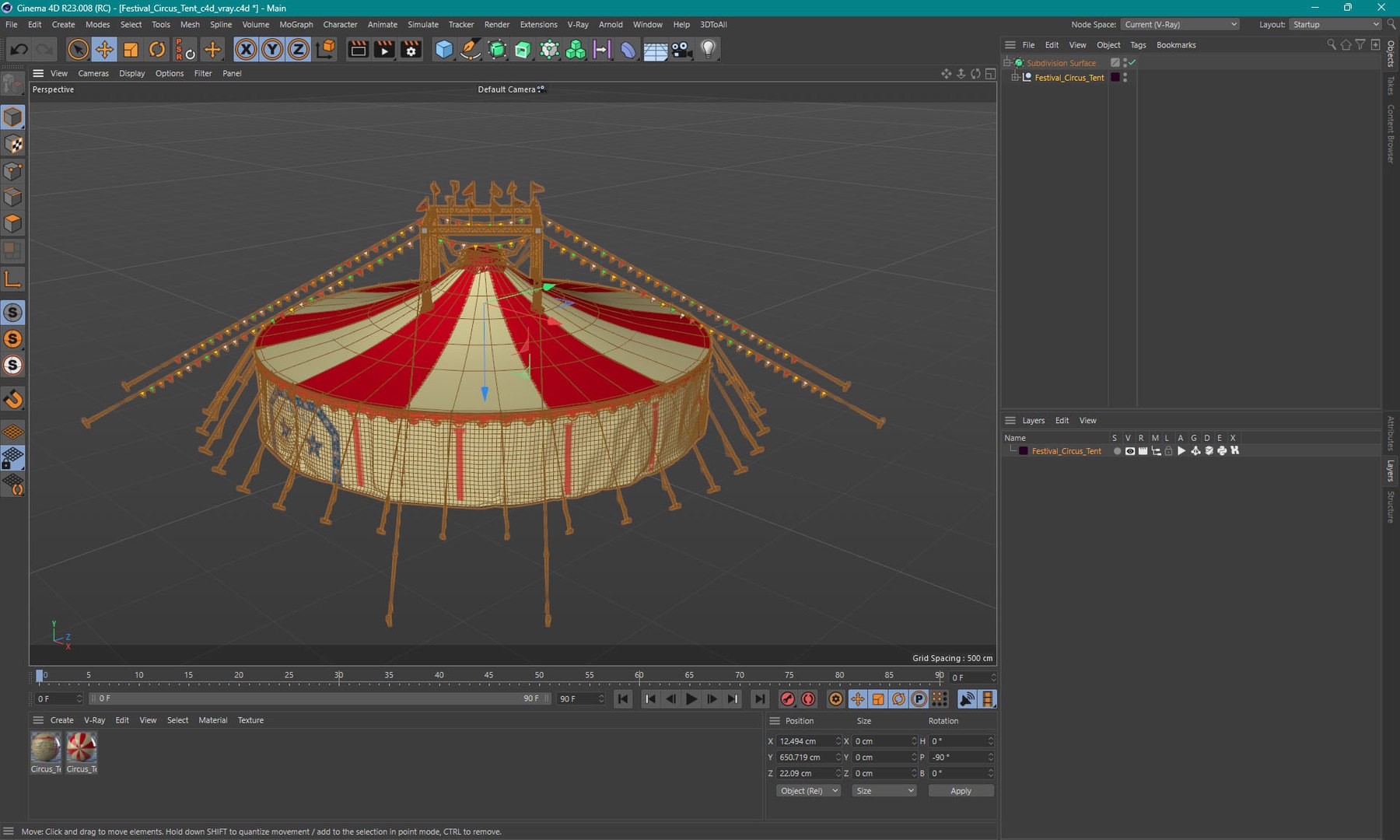 Festival Circus Tent 3D Model - TurboSquid 2295486