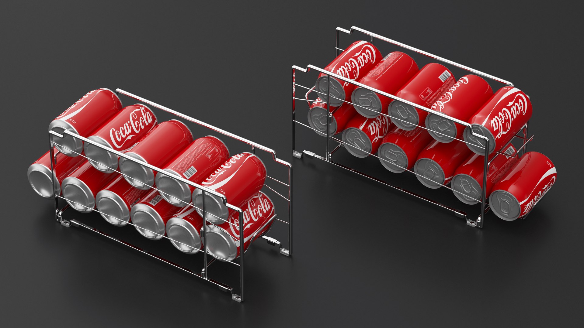 Soda Can Dispenser Chrome With Cola Cans 3D - TurboSquid 2017691