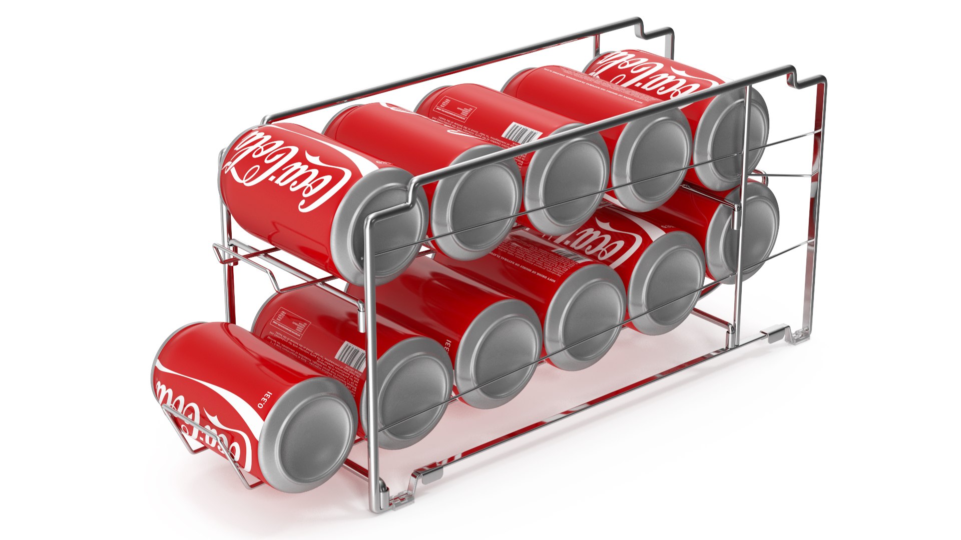 Soda Can Dispenser Chrome With Cola Cans 3D - TurboSquid 2017691
