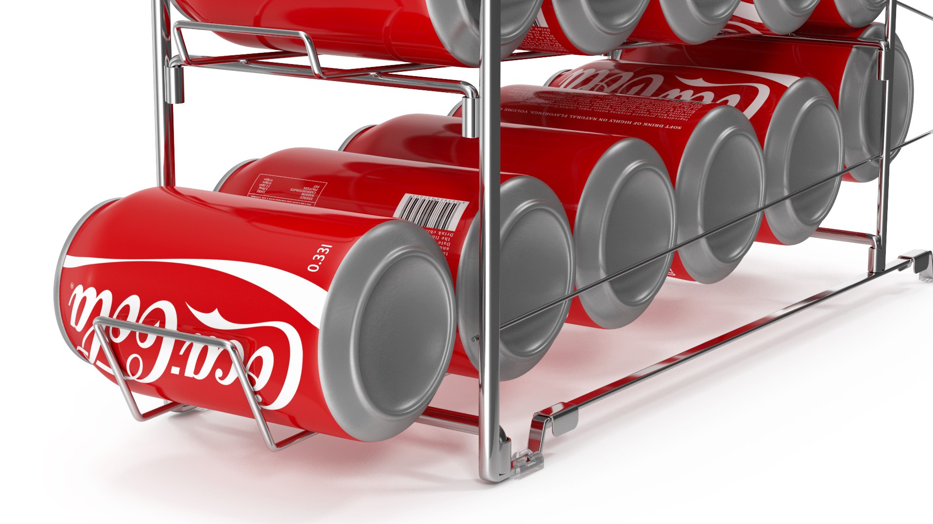 Soda Can Dispenser Chrome with Cola Cans 3D - TurboSquid 2017691