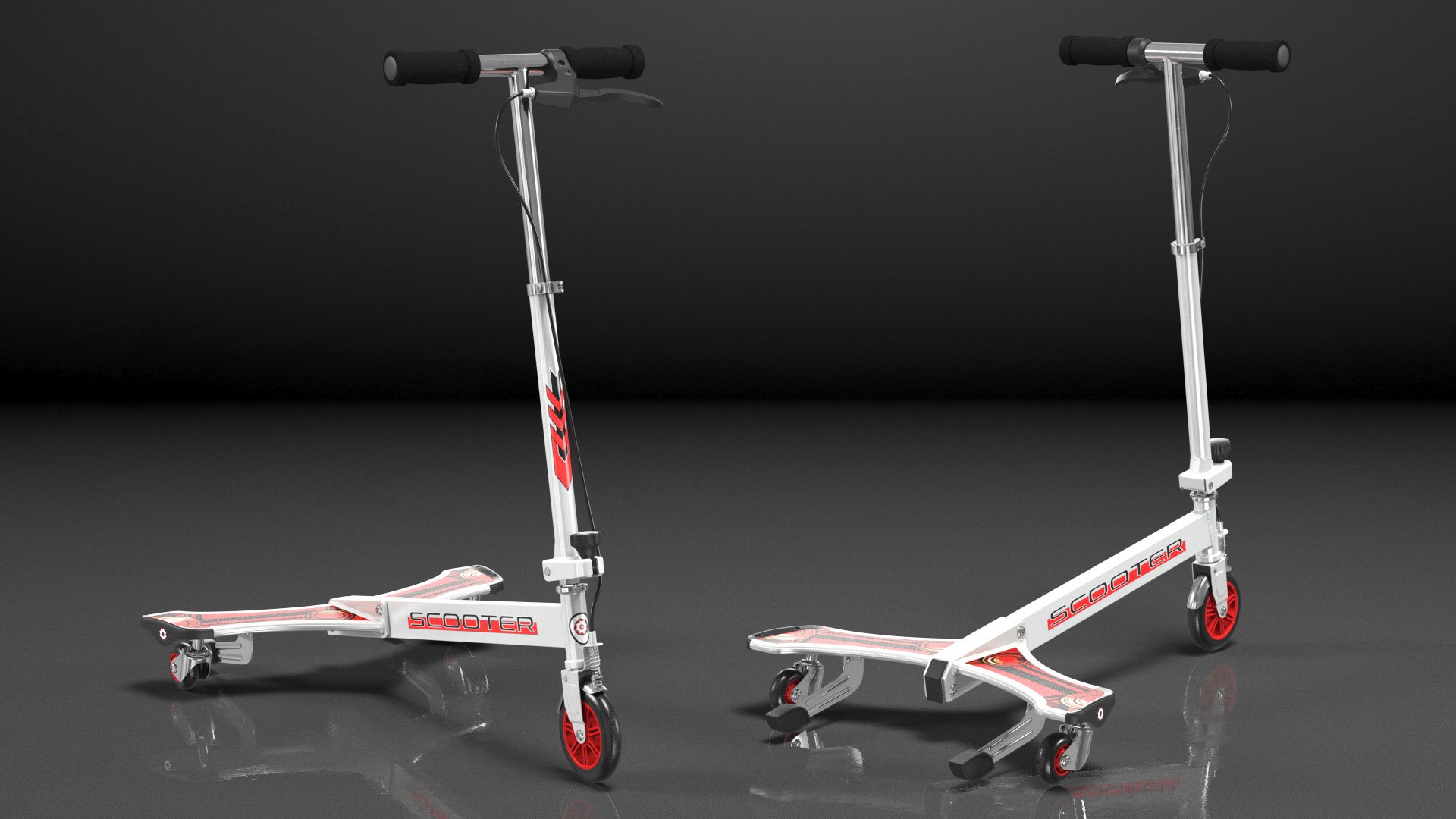 PowerWing Scooter Gray Red 3D - TurboSquid 1722916