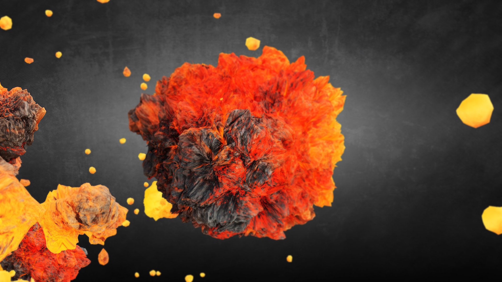 3D Burning Asteroid Field - TurboSquid 2029868