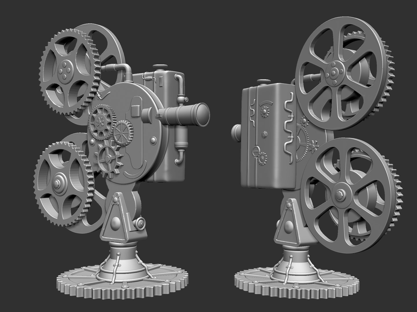 Steampunk projector 3D - TurboSquid 1555110