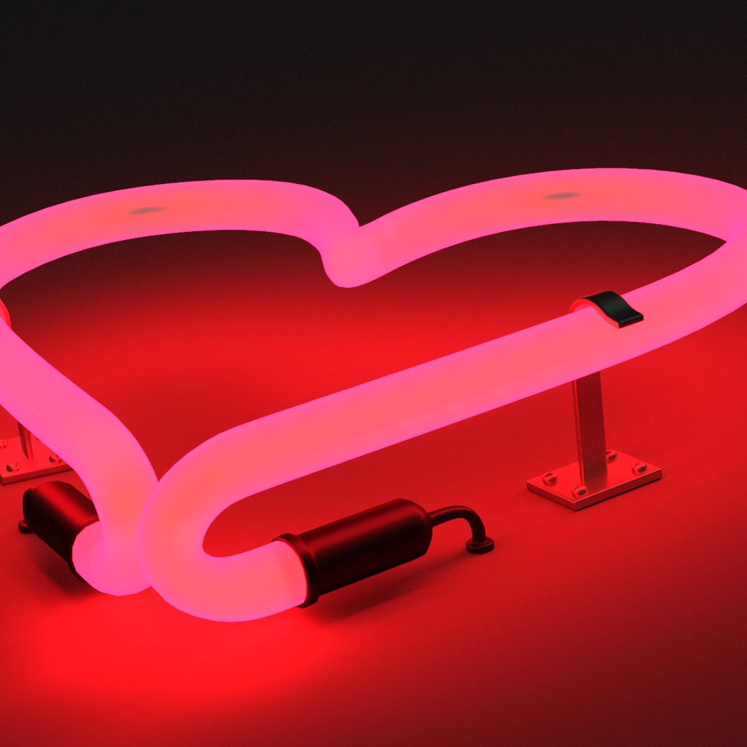 3d Neon Heart Model