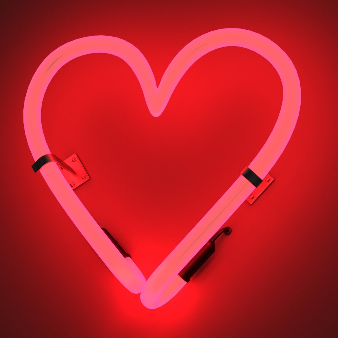 3d Neon Heart Model