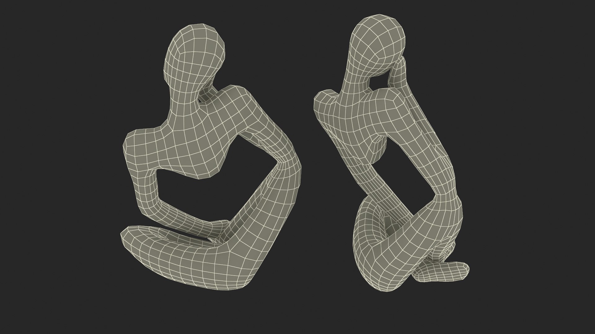 3D Art Human Sitting Sculpture White - TurboSquid 2211523