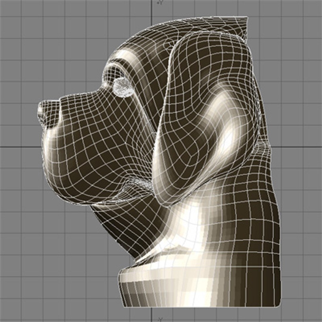 bronze head dog 3d model