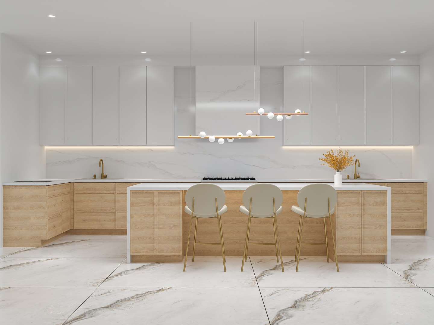 Island kitchen design scene 3D model - TurboSquid 2165501