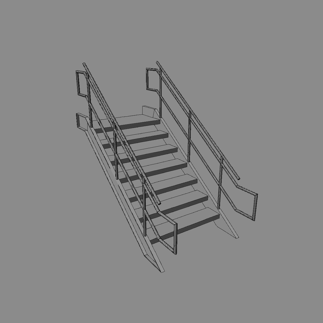 Industrial Stair 1 3D Model - TurboSquid 1293939