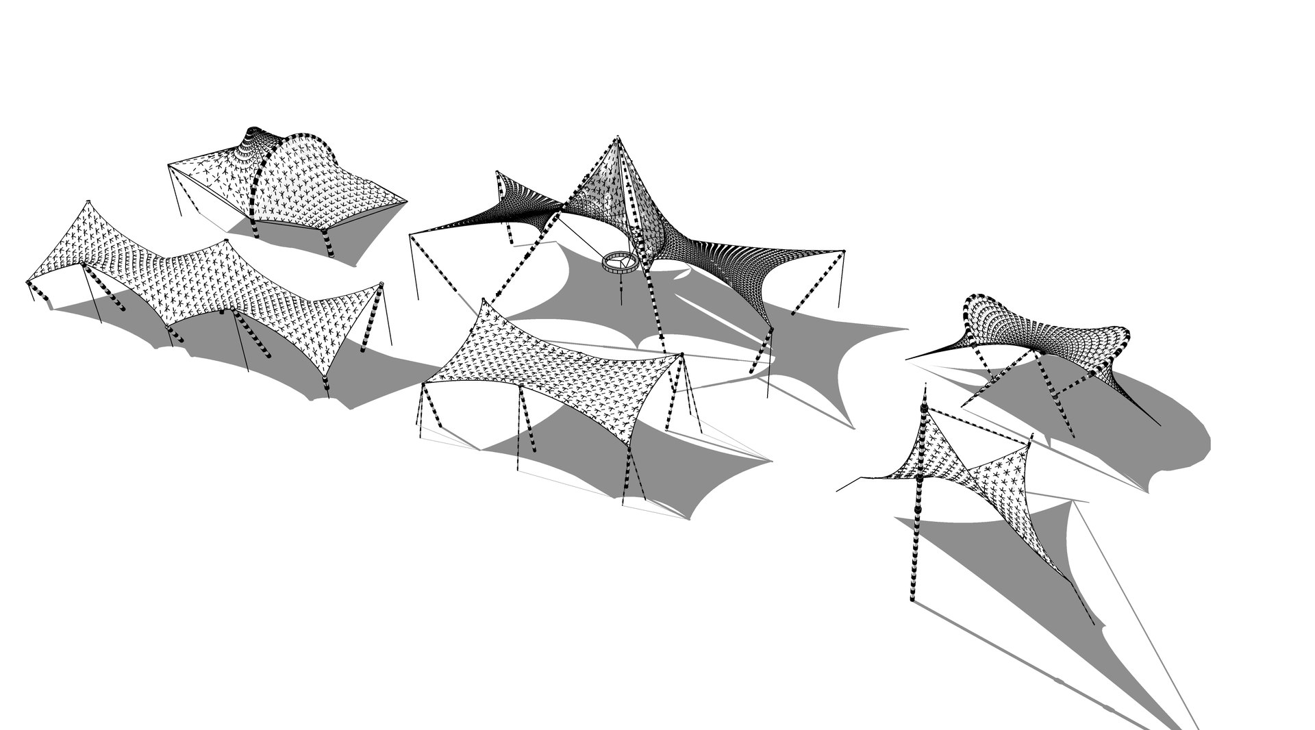 3D Tensile Structures Collection -A14 Model - TurboSquid 2385660