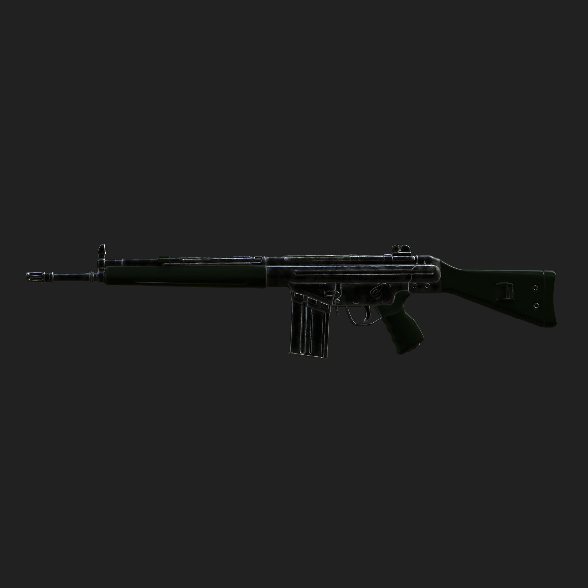 hk g3a3 rifle 3d model