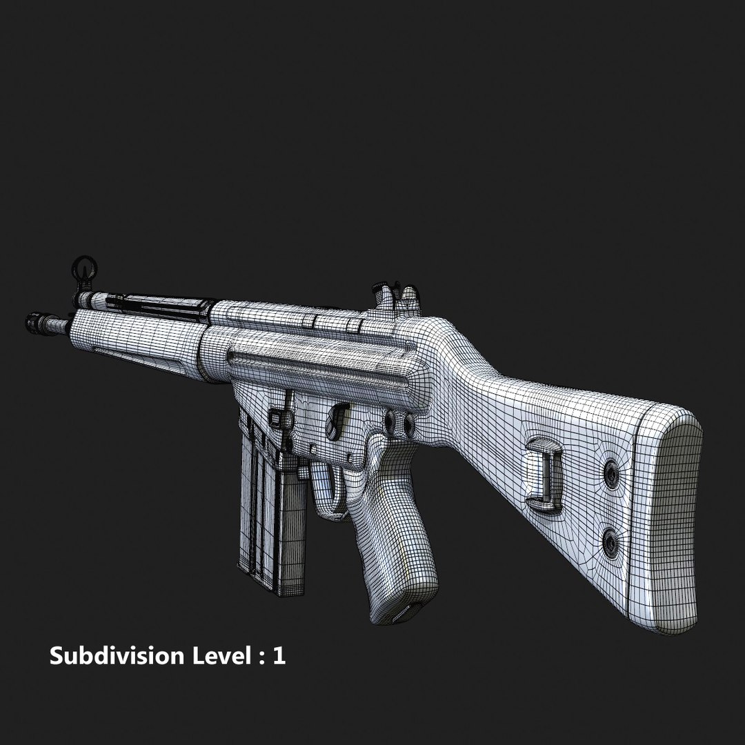hk g3a3 rifle 3d model