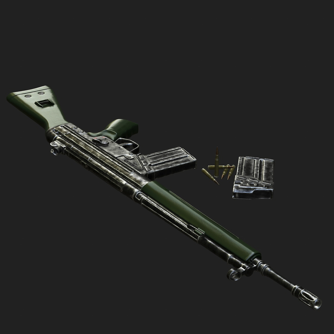 hk g3a3 rifle 3d model