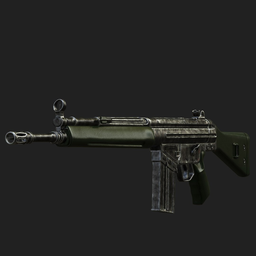 Hk G3a3 Rifle 3d Model