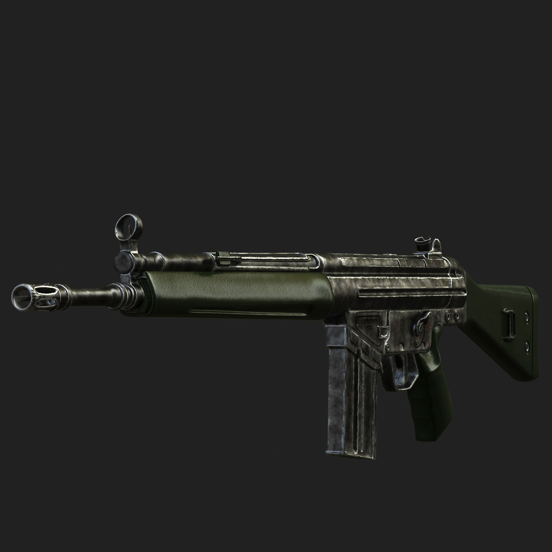 hk g3a3 rifle 3d model
