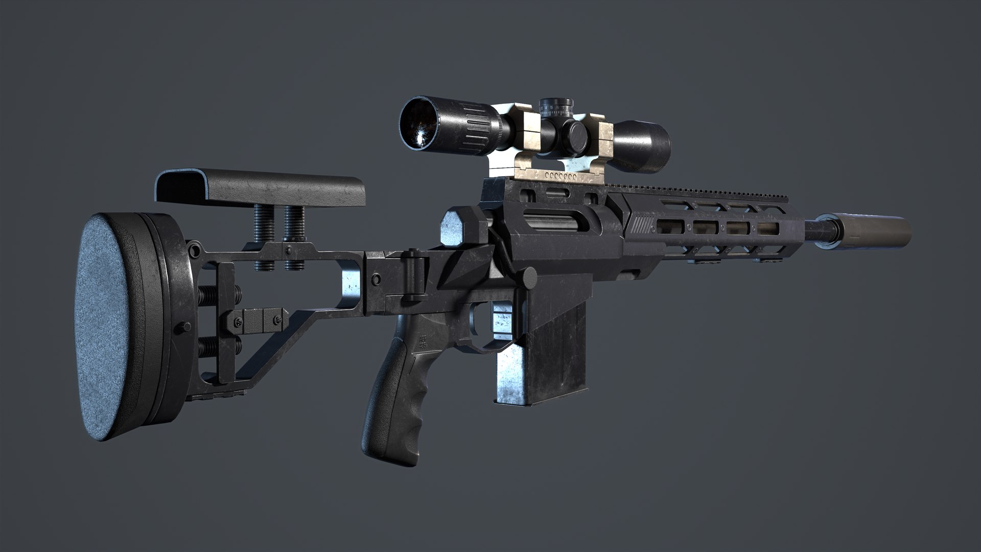 Sniper Rifle - Komodo D7CH Real time 3D - TurboSquid 1835636