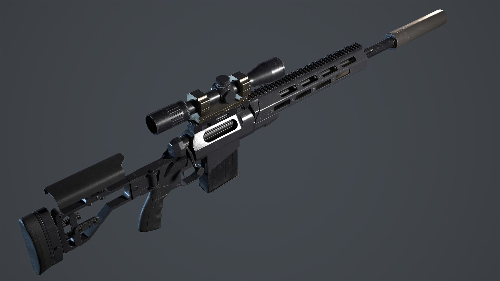 Sniper Rifle - Komodo D7CH Real time 3D - TurboSquid 1835636