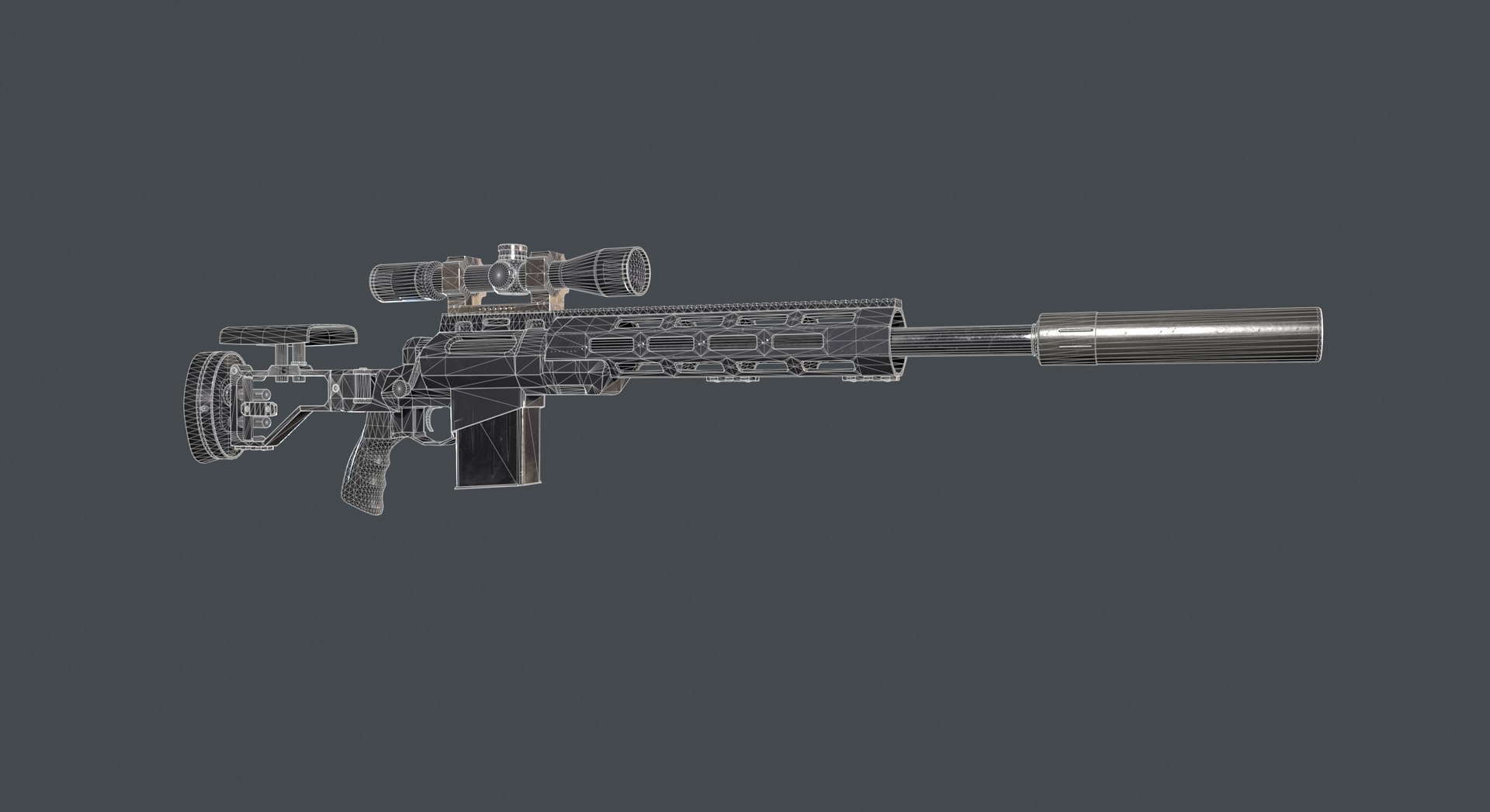 Sniper Rifle - Komodo D7CH Real time 3D - TurboSquid 1835636