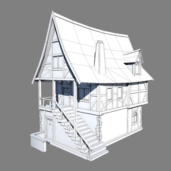 set fantasy medieval houses 3ds