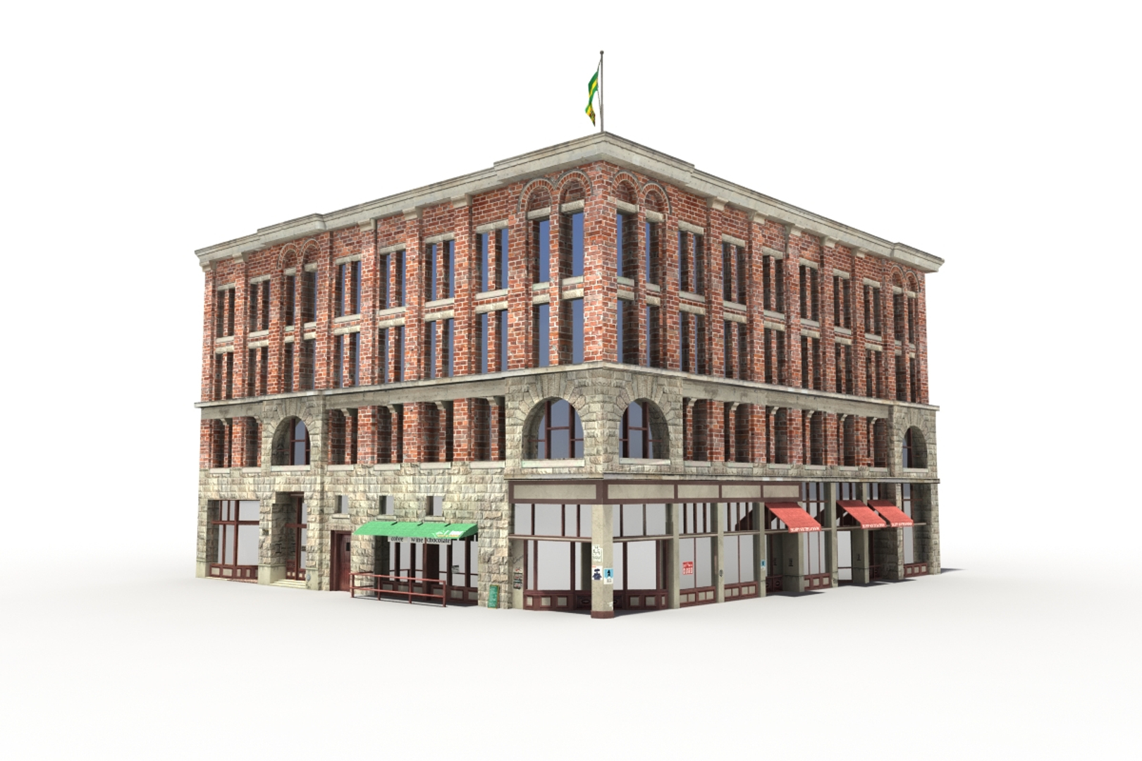 Small Town Building Old Brick Fbx